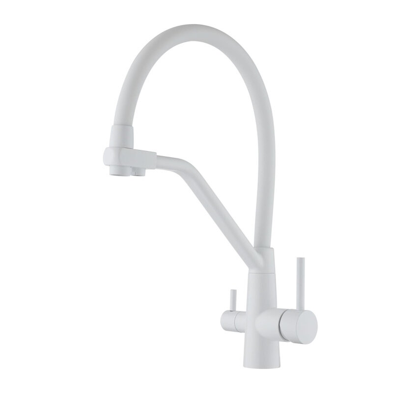 Смеситель для кухни с подключением фильтра воды Fmark FS0662-W, белый
