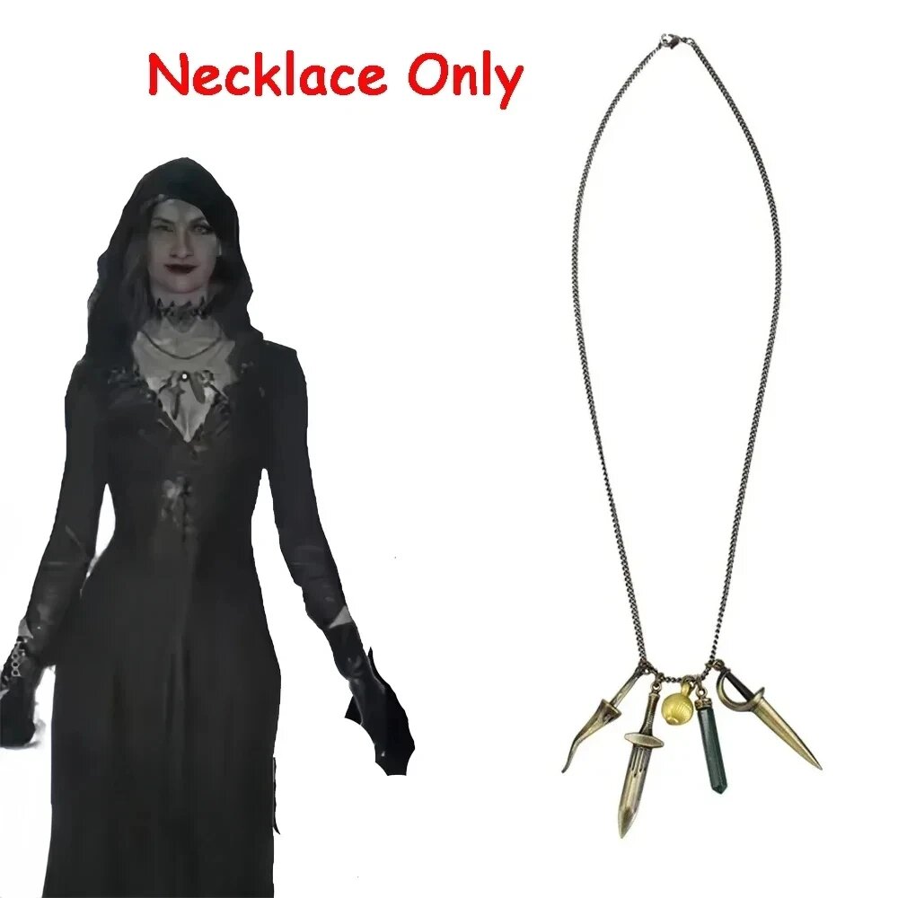 Косплей костюм Леди Димитреску Resident Evil Village Один размер, Moth Necklace