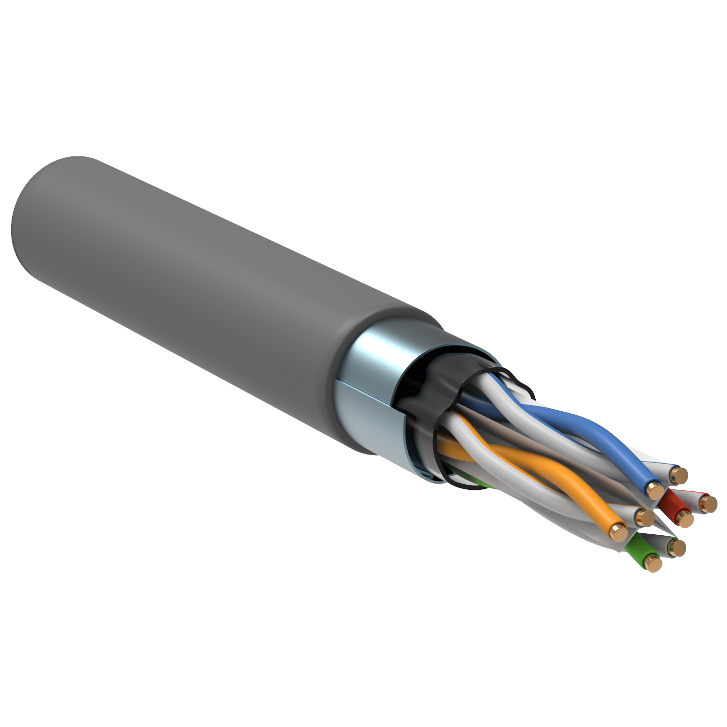 ITK Витая пара F/UTP кат.5E 4х2х0,52 solid PVC серый (305м) РФ/Т, IEK LC1-C5E04-311-T-P-R (1 упак)