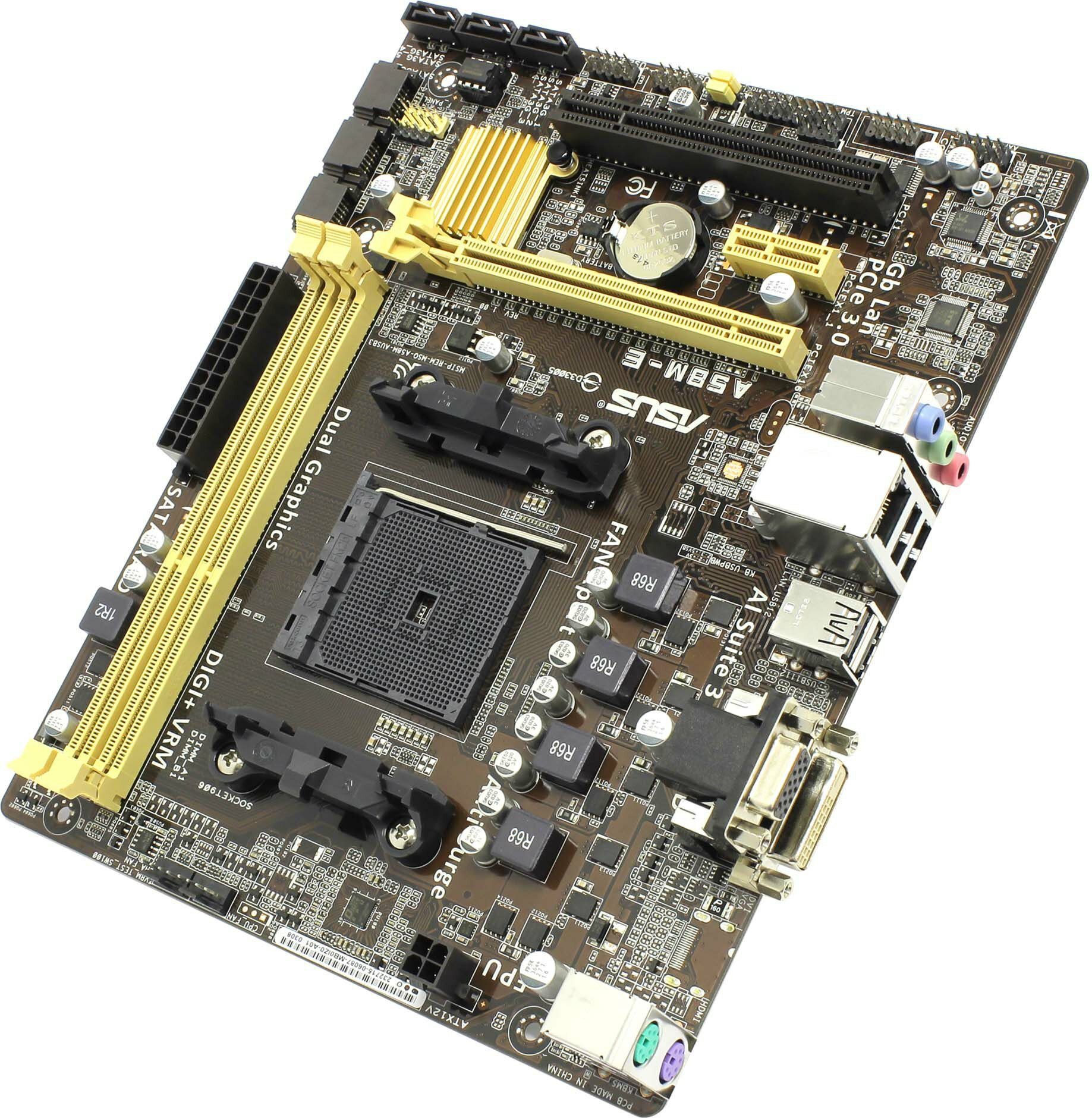 Материнская плата ASUS A58M-E SocketFM2+ PCI-E Dsub+DVI GbLAN SATA RAID MicroATX 2DDR3
