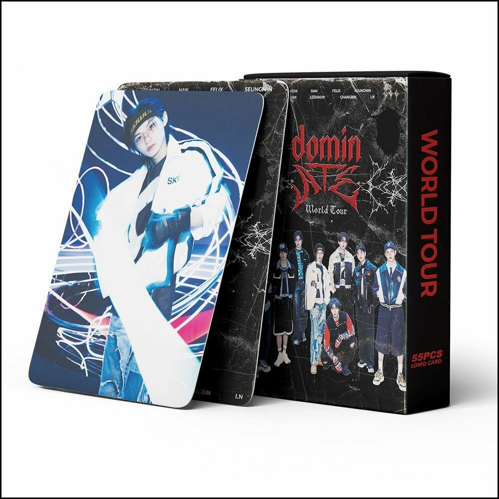 Кпоп Карты Стрей Кидс LOMO 55 шт. Кpop Stray Kids альбом DominATE World Tour Kарточки Stray Kids GIANT Плакат открытки
