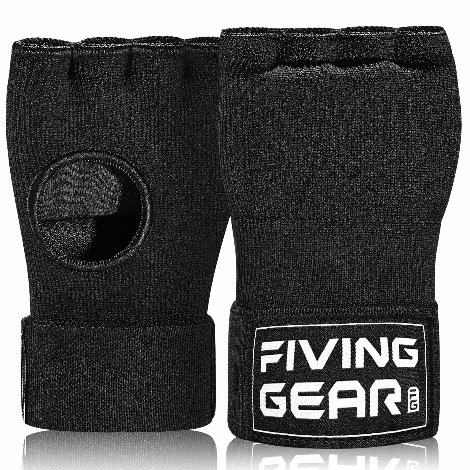 Гелевые боксерские перчатки FIVING L, Черный, Black
