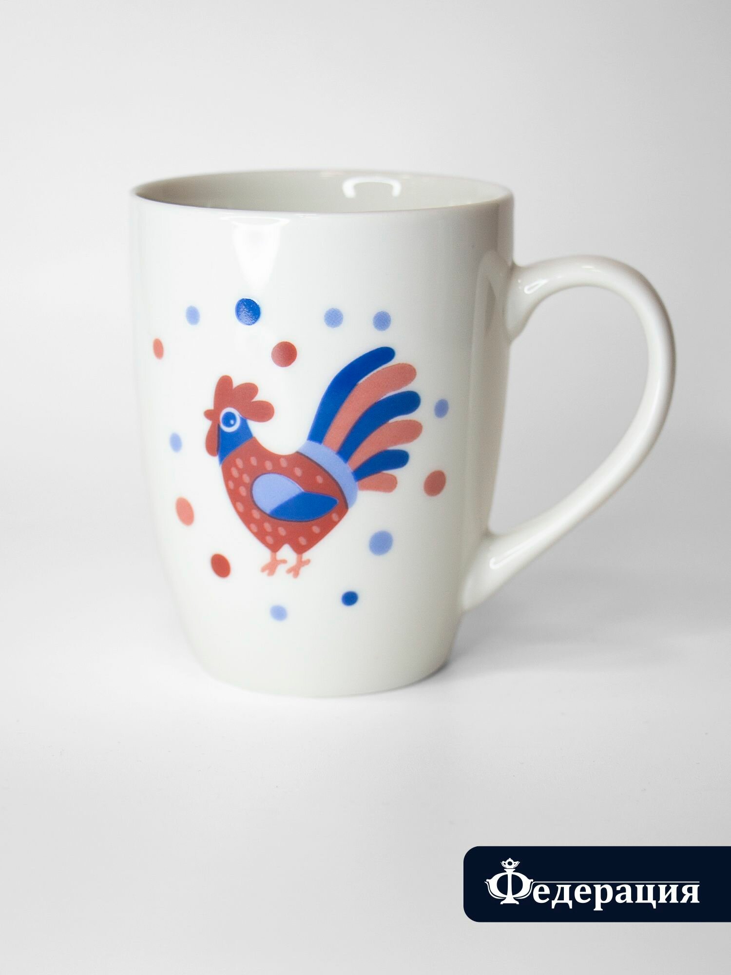Кружка фарфоровая, Добрушский фарфоровый завод, "как в детстве, петушок 1" 300 мл. кружка детская