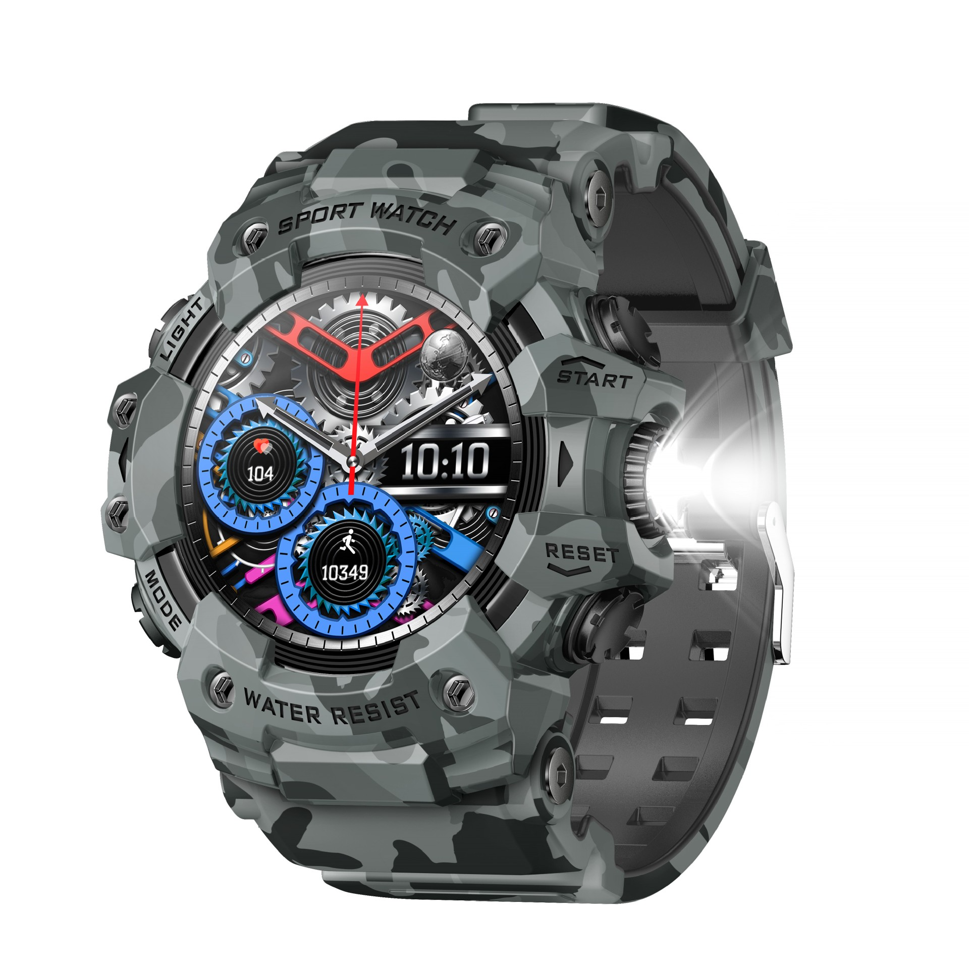 Умные часы JITE, фонарик, компас, водонепроницаемые спортивные часы для улицы