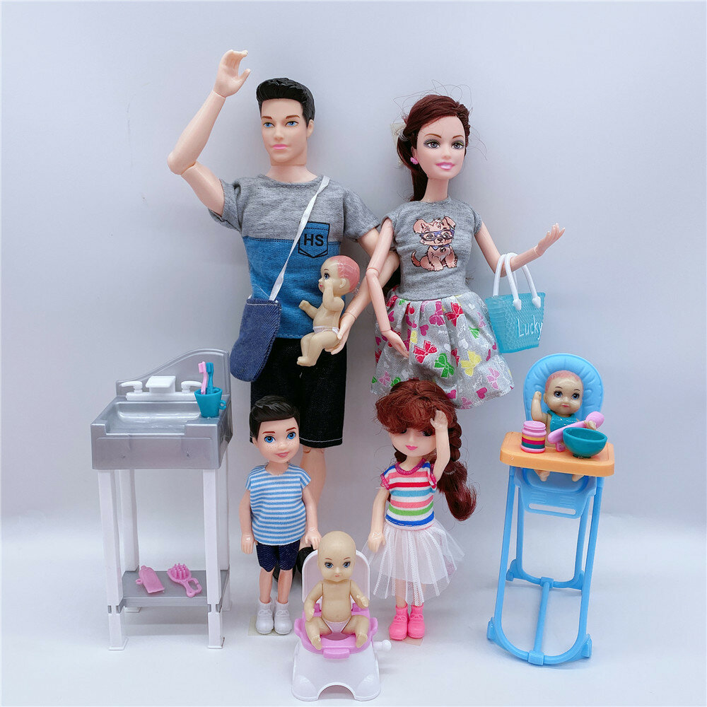Барби беременная кукла, беременная женщина с большим животом, рожающая ребенка, семья из пяти человек, семейный подарок, игрушка для детей
