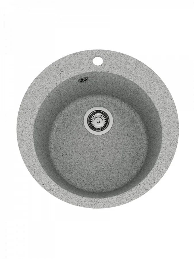 Мойка кухонная Teymi Lori Midi Д51 кварцевая, 51x51, круглая, мойка для кухни, серая, матовая