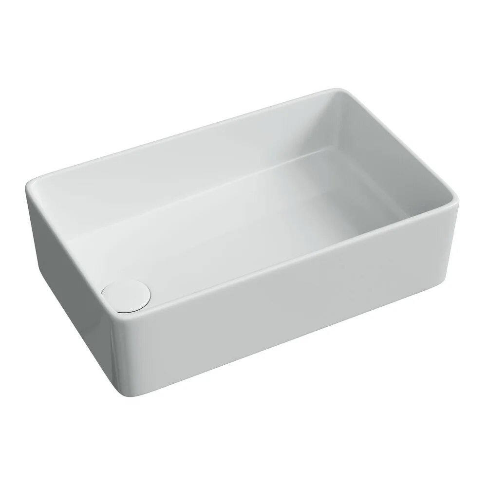 Раковина накладная Ceramicanova Element со смещенным сливом, 485x305x135, белый, CN5050