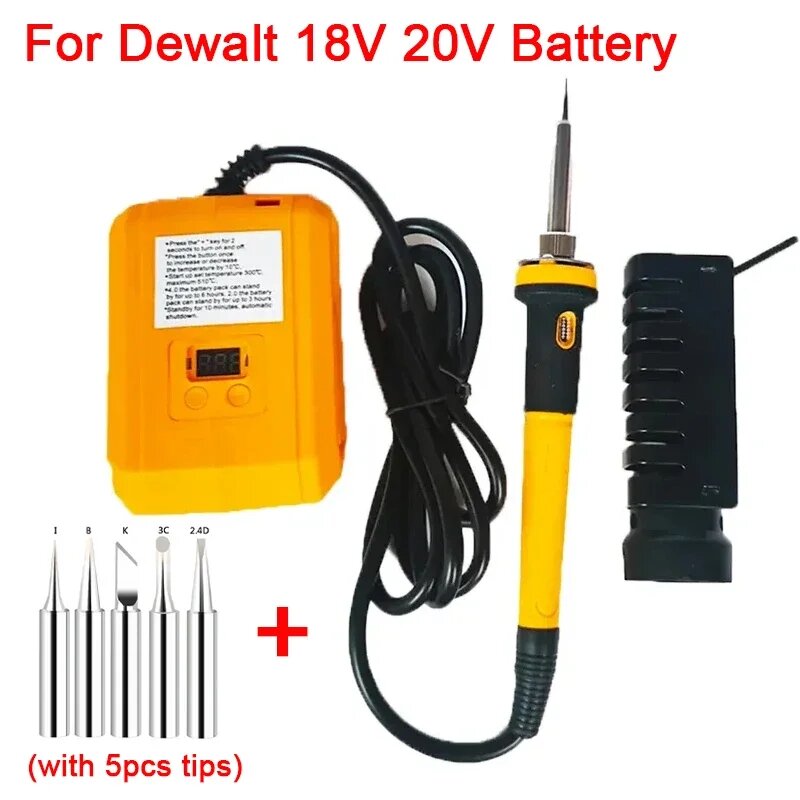 Беспроводной паяльник ZUIDID для DeWalt 300-500°C for dewalt with tips
