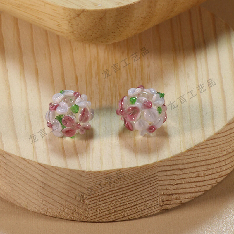 Двухцветные лепестки бусины браслет ожерелье золотой песок обмотки орнамент аксессуары стеклянные бусины разбросанные бусины оптовая продажа ювелирных изделий