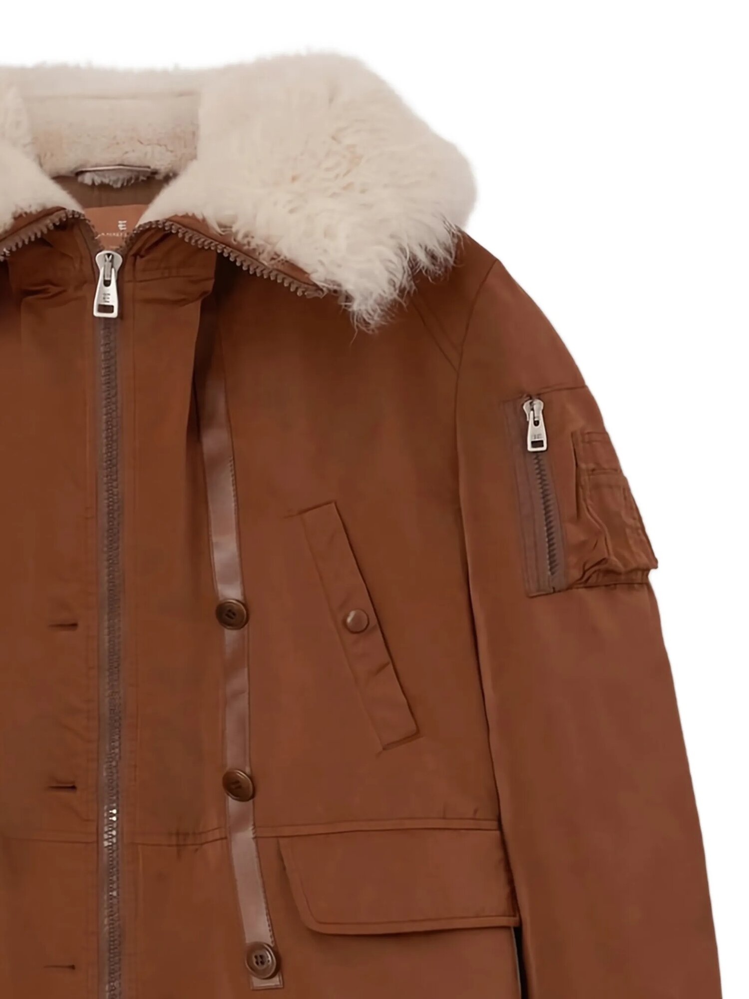 Пальто Ermanno Scervino Flap-pockets coat, размер 38, коричневый — фото 1