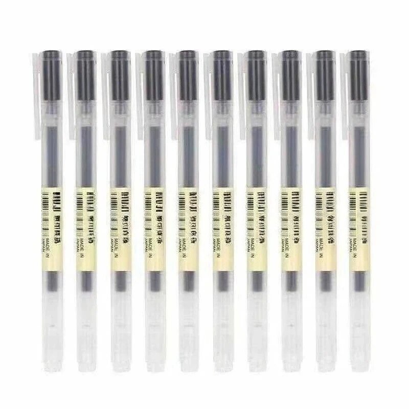 Гелевые ручки MUJI 0,38 мм/0,5 мм, набор из 10 штук