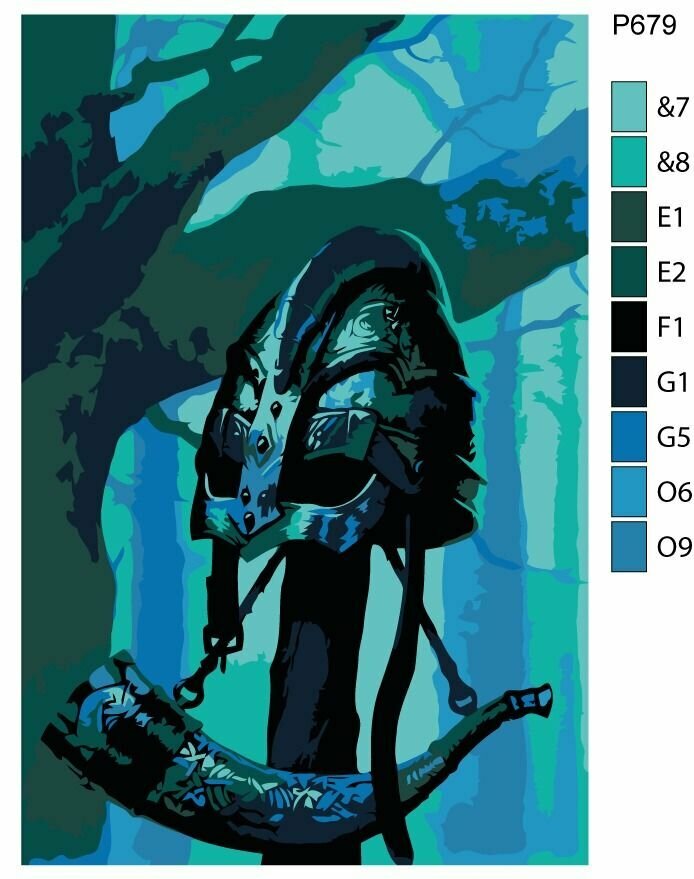 Детская картина по номерам P679 "Шлем Викинга" 20x30