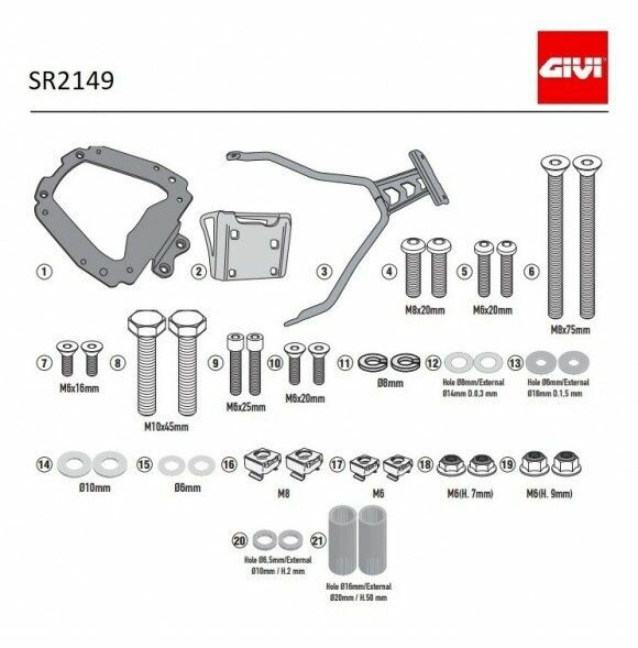 Крепление верхнего кофра GIVI SR2149 для YAMAHA TRICITY 300 '20-22