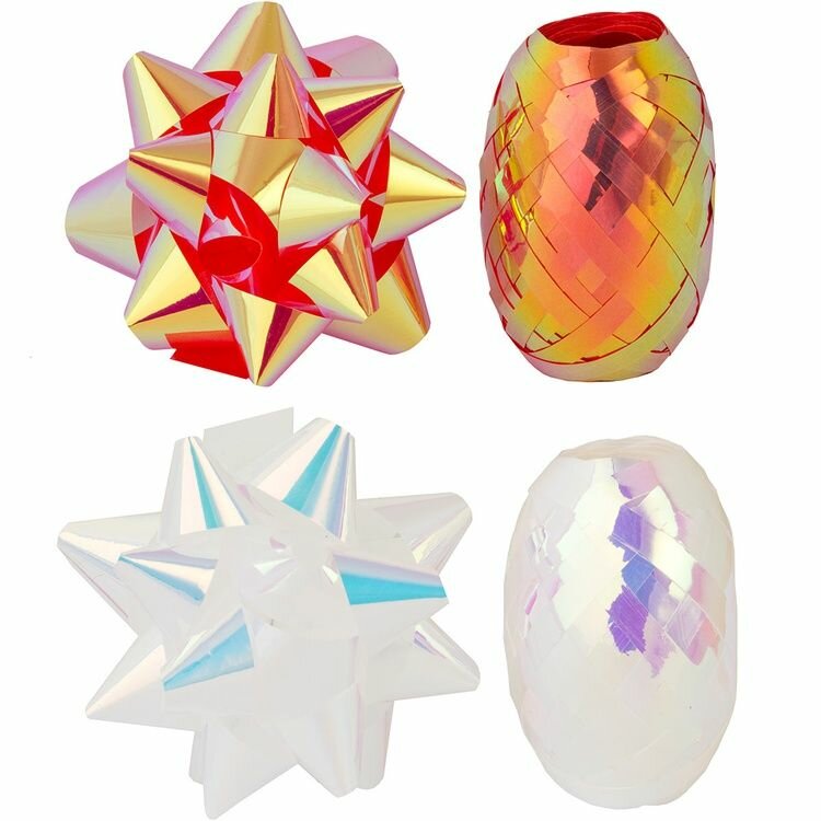 Бант 7см +Лента 10м Дуо перламутр золото