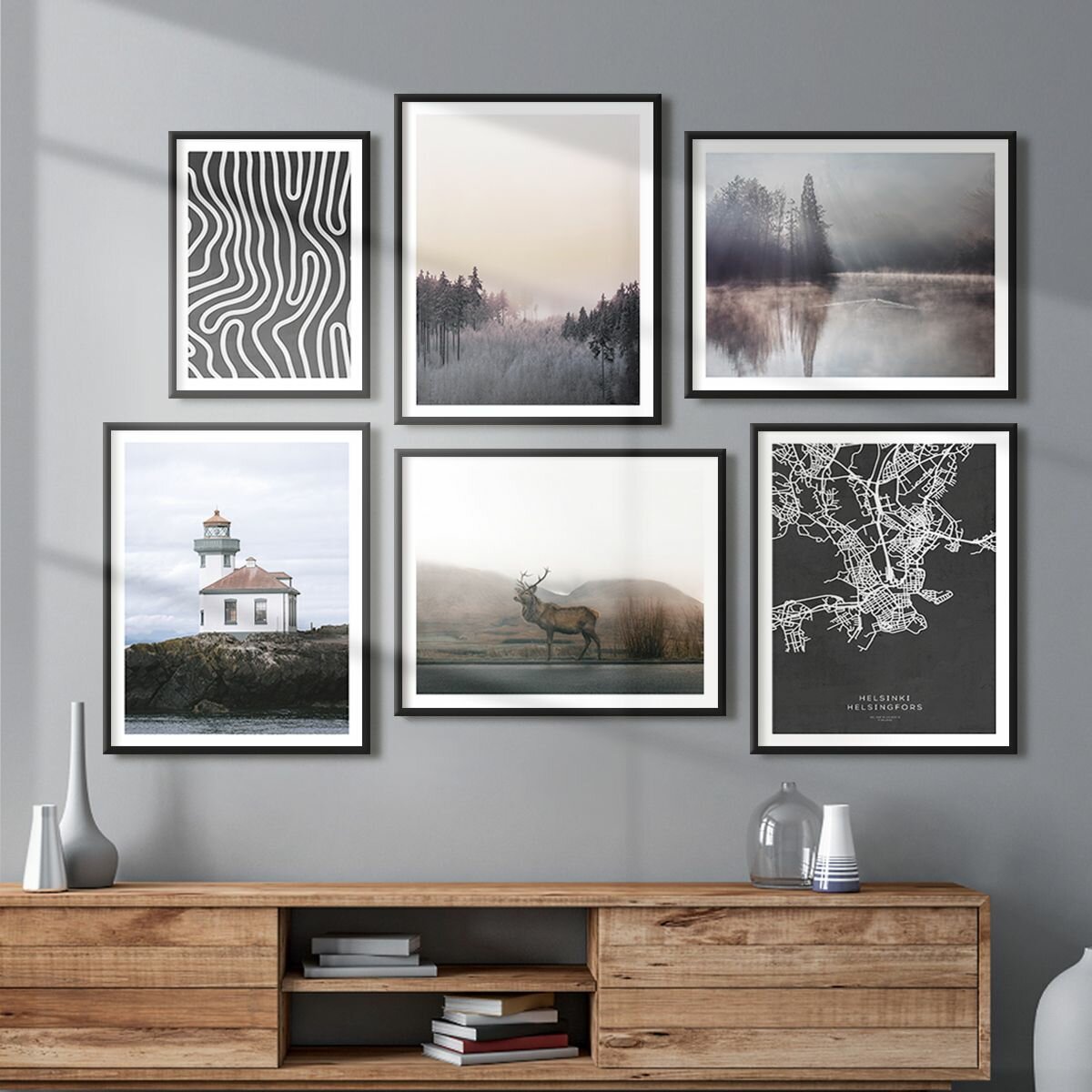 Набор постеров 6 шт "Пейзажи Финляндии" плакат для интерьера, картина на стену
