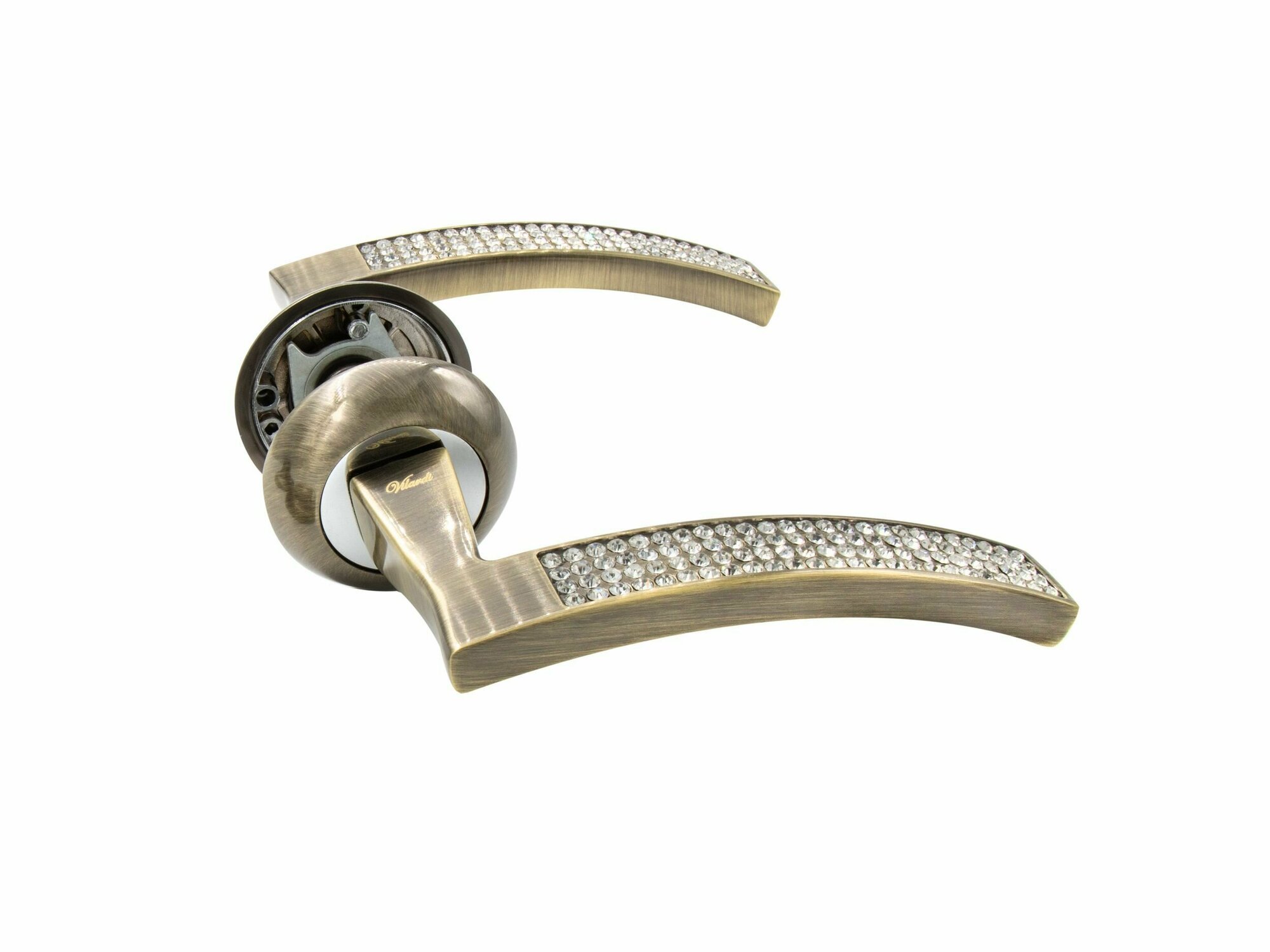 Ручка дверная межкомнатная, поворотная, нажимная Vilardi Натали AB античная бронза