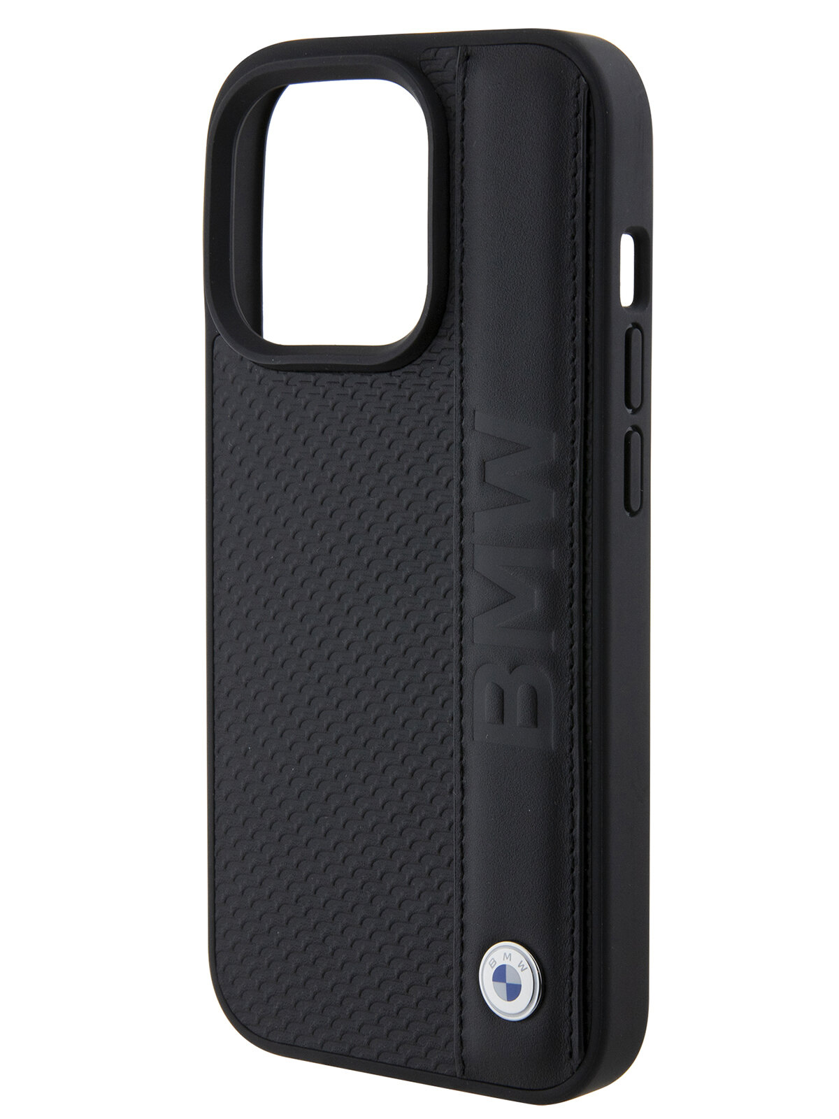 BMW для iPhone 15 Pro Max чехол Signature Leather Textured with Logo imprint Hard Black