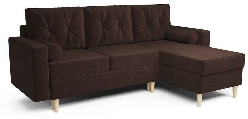 Диван Mebel-ars Белфаст угловой Велюр Шоколад Размеры: Высота 900мм Глубина 1550мм Ширина 2200мм