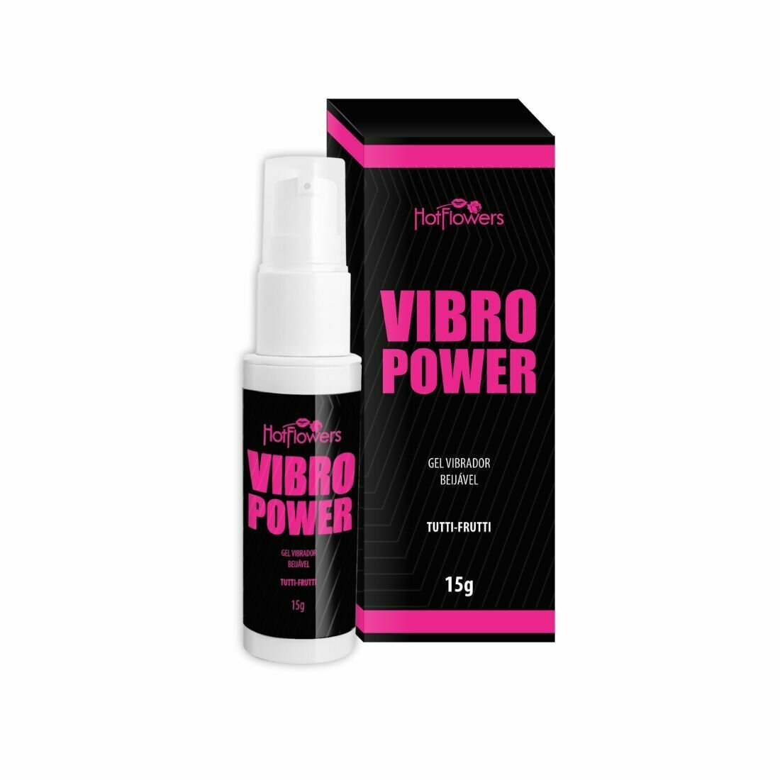 Жидкий вибратор Hot Flowers Vibro Power, со вкусом тутти-фрутти, 15мл.