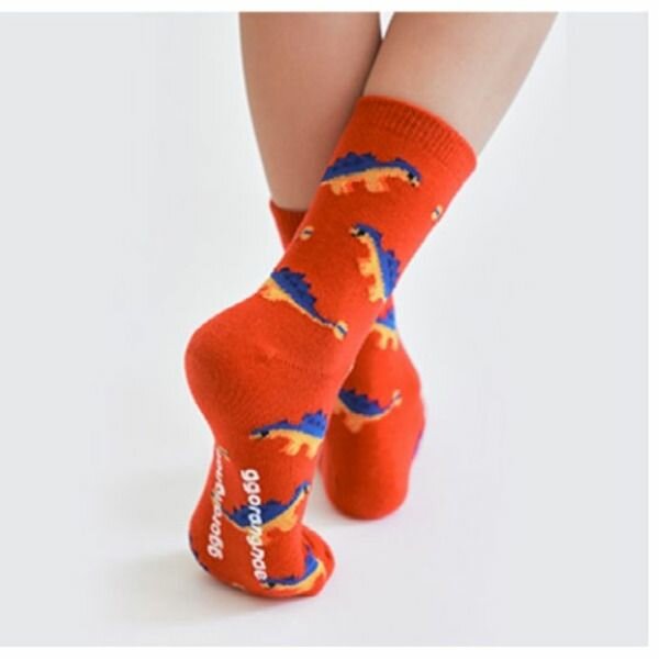 Носки Носки детские длинные (возраст 3-4 года), красные принт динозавры (OD-B-033-M-03)BABY, D TYPE