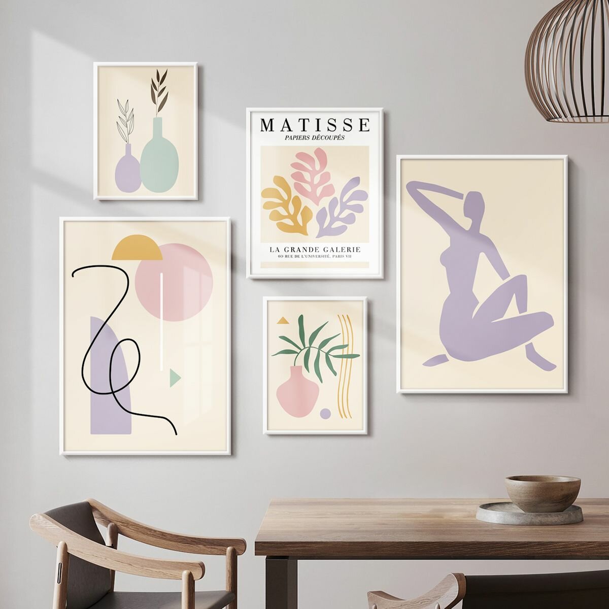 Набор постеров 5 шт "Абстракции Матисса" плакат для интерьера, картина на стену