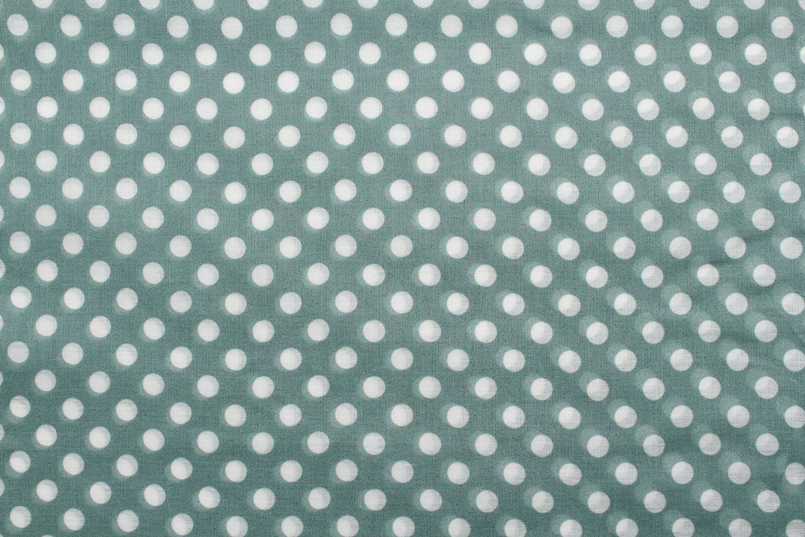 Ткань Хлопок-вуаль морская волна в белый горошек, ш142см, 0,5 м