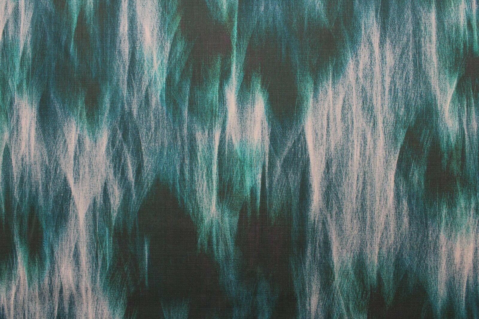 Ткань Шерсть костюмно-плательная Cavalli бирюзово-изумрудная с разводами, ш138см, 0,5 м