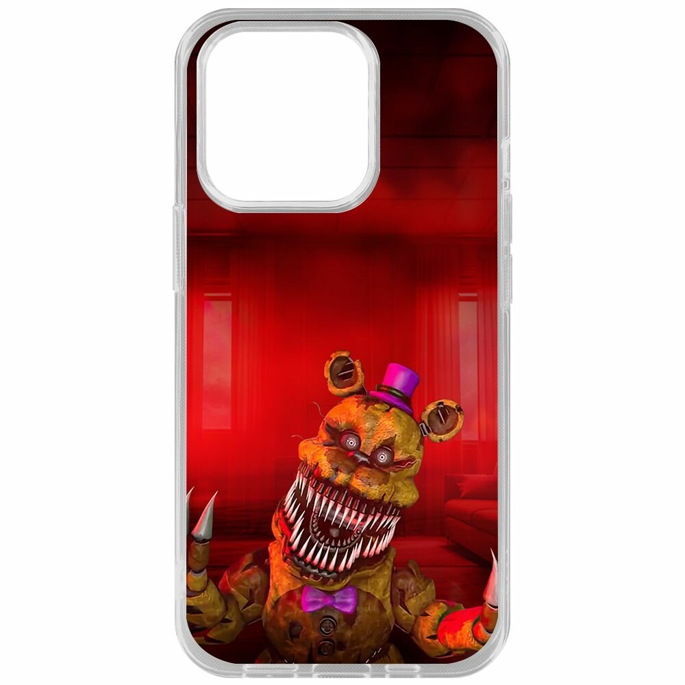 Чехол-накладка Krutoff Clear Case фнаф - Фредди атакует для iPhone 14 Pro