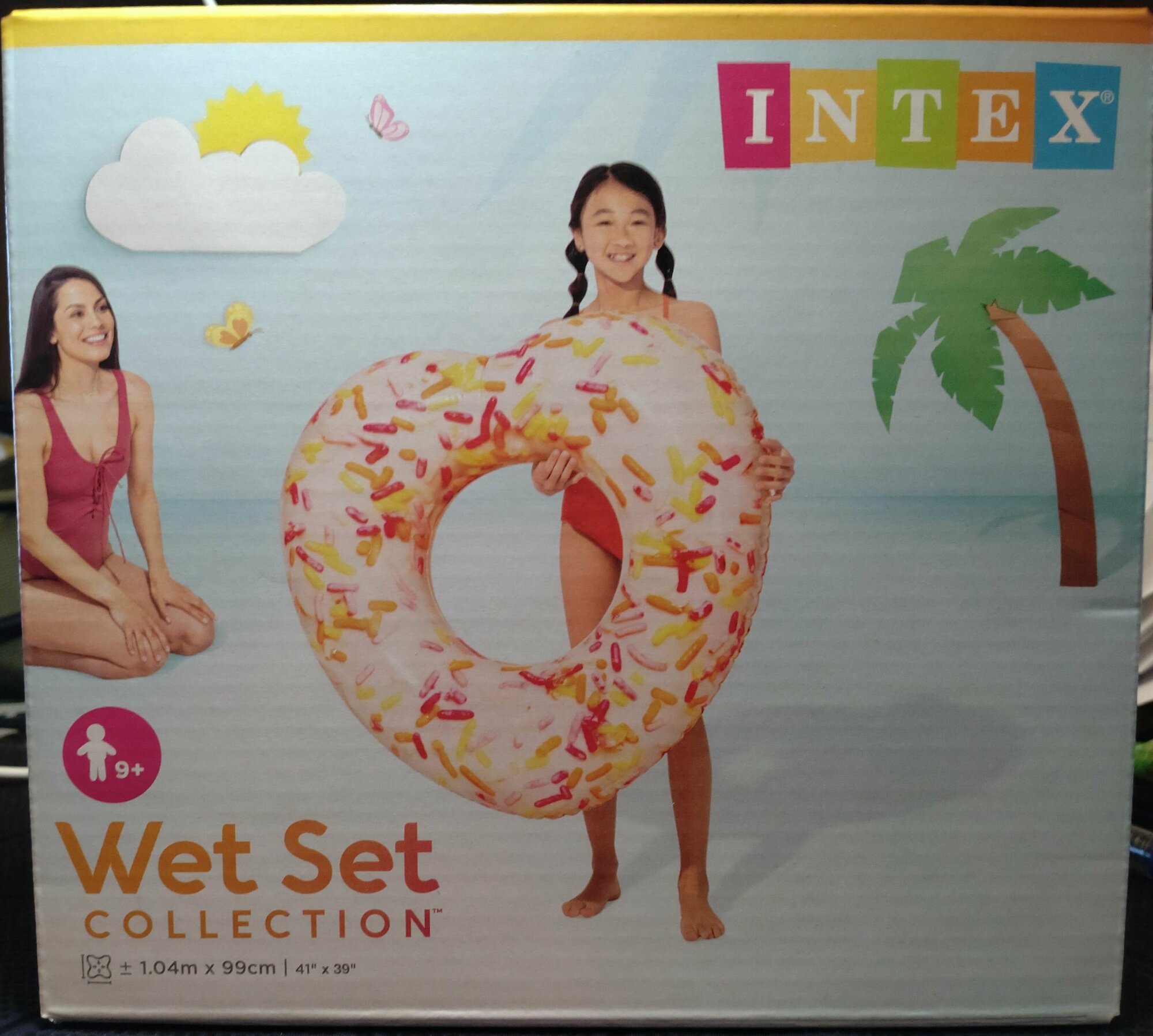 Круг надувной Пончик в виде Сердца, 104х99см, от 9 лет, Intex 56253NP