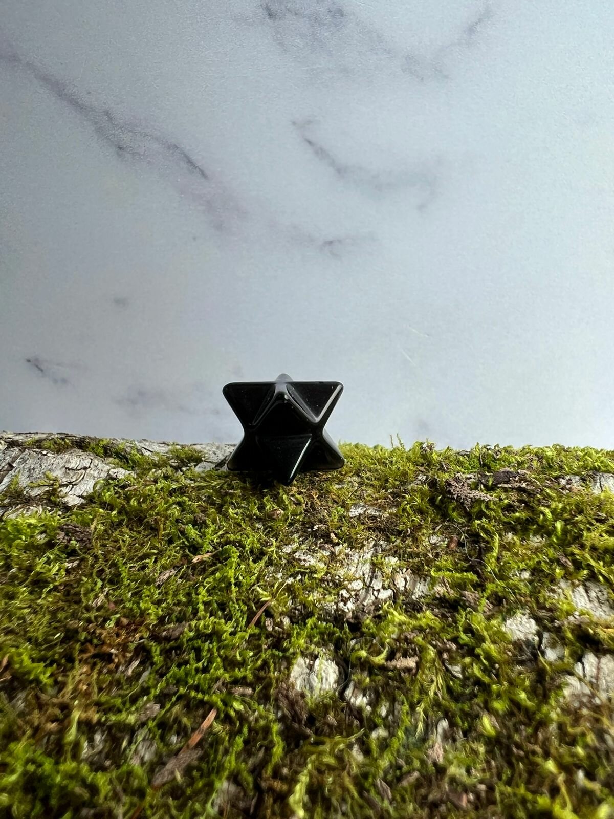 Оберег звезда меркаба из Обсидиана черного, 13х13 мм,