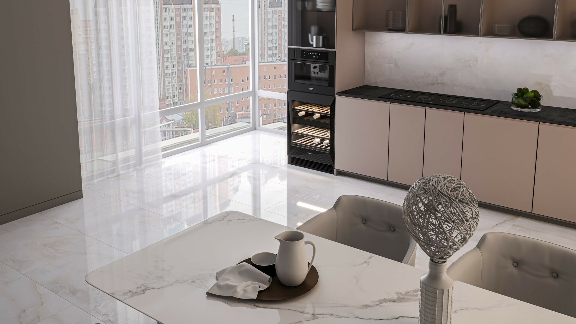 Керамогранит Neodom Onix Bianco Polished 60x120 CV20306 мрамор Глазурованная, Износостойкая, Морозостойкая, морозостойкая