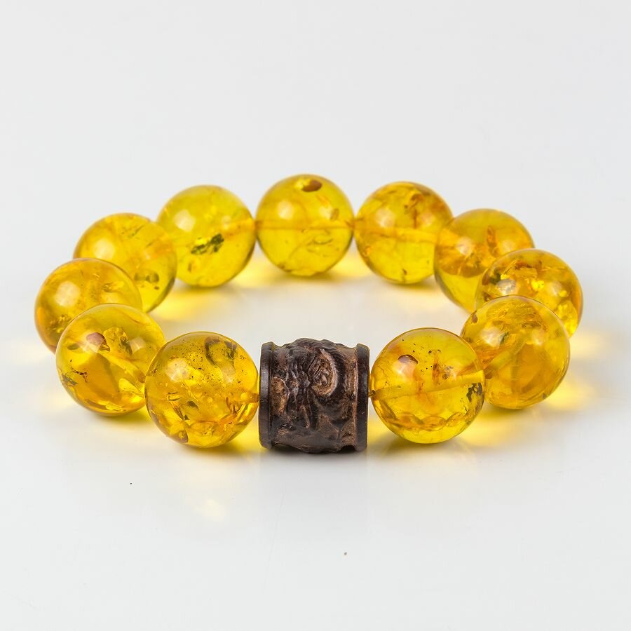 Браслет, янтарь