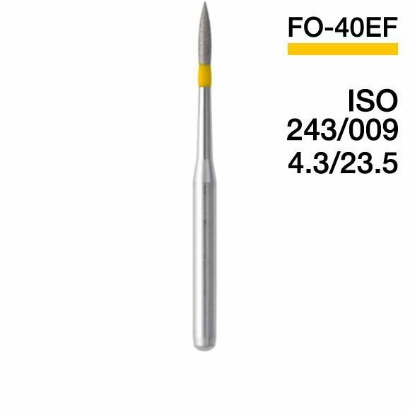 Боры мани FO-40EF 243/009 . Серия FO - Пламяобразный , стрельчатый кончик. EF - Сверхмелкозернистые . (5 ШТ) Алмазные боры Для турбинного наконечника для препарирования. от NeoHealth