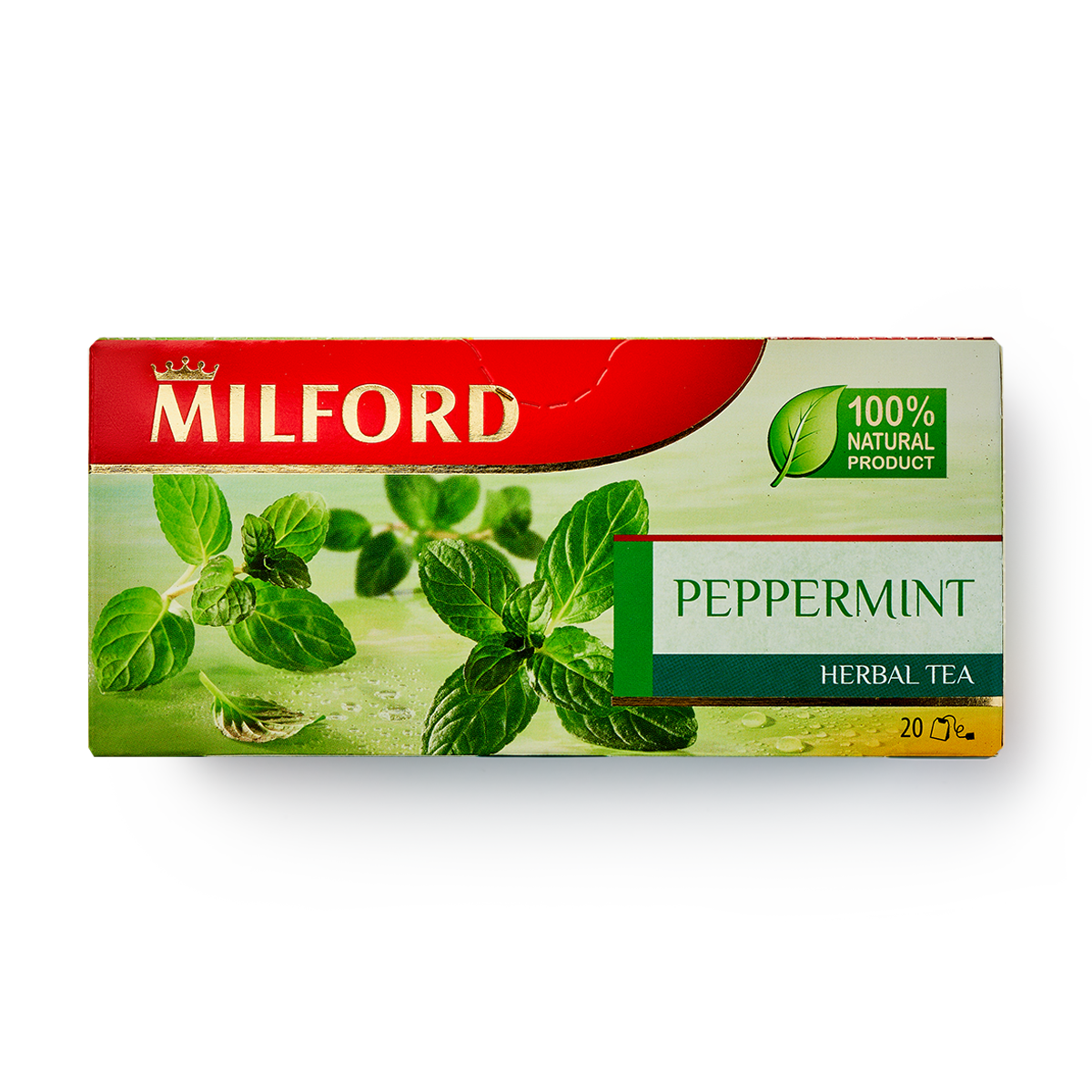 Чай Milford Peppermint, травяной, 20 пакетиков в упаковке, картонная коробка