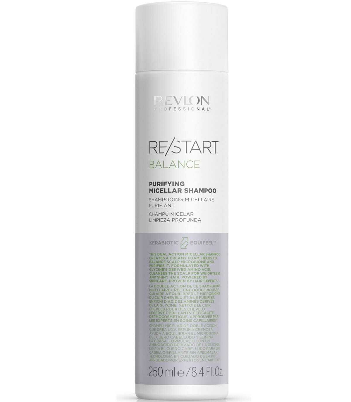 Revlon ReStart Balance Purifying Micellar Shampoo, Шампунь мицеллярный для жирной кожи головы, 250 мл