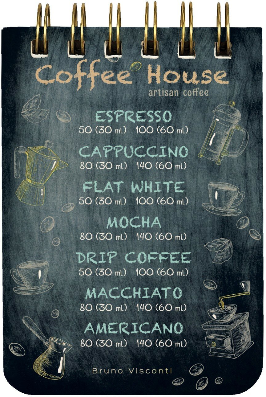 Блокнот Coffeе House-2, А7, 100 листов, линия