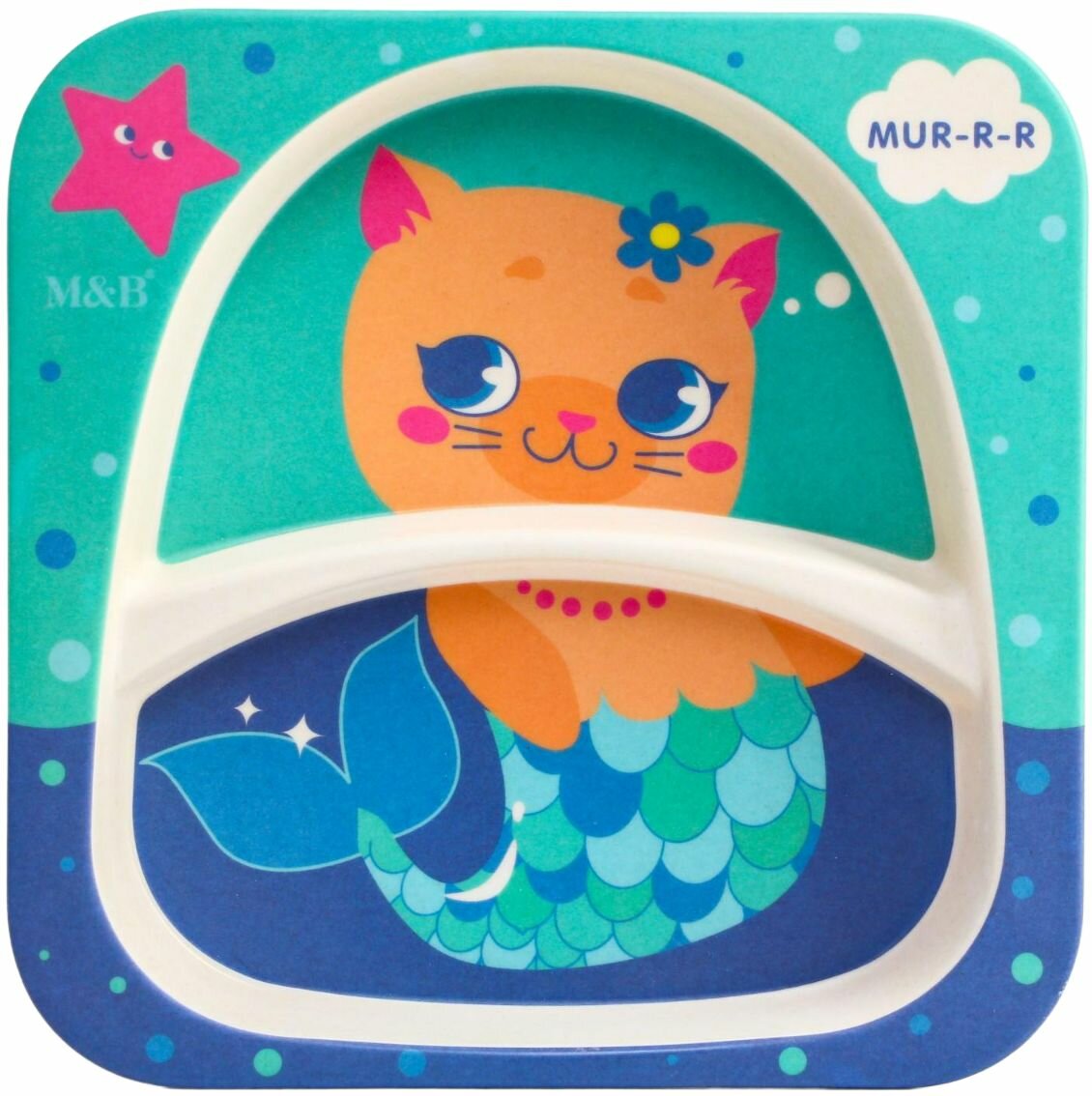 Тарелка из бамбука "Малышки", на 2 секции, детская посуда, цвет микс