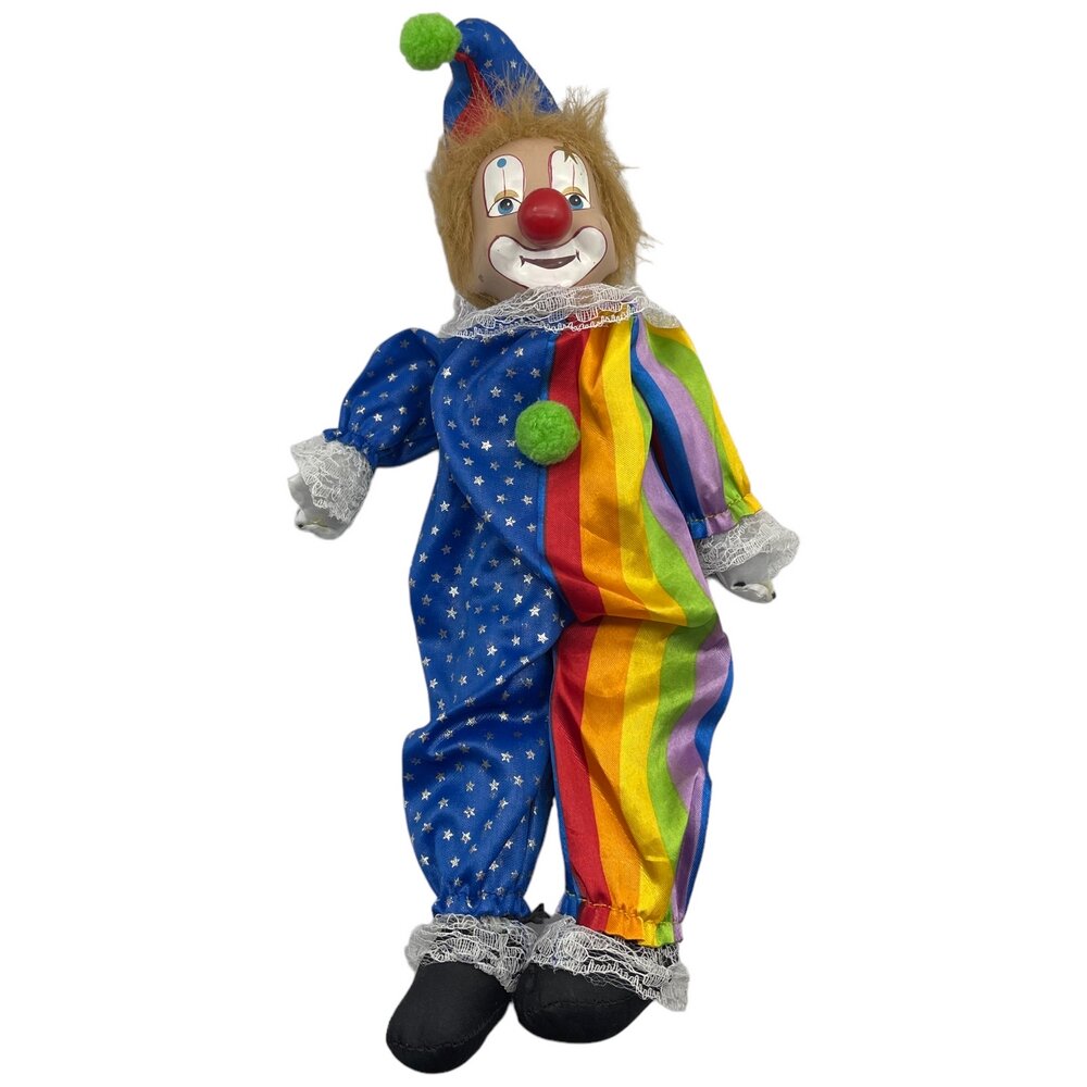 Кукла интерьерная "Клоун" (разноцветный), фарфор, 39 см, 1970-1980 гг, Германия