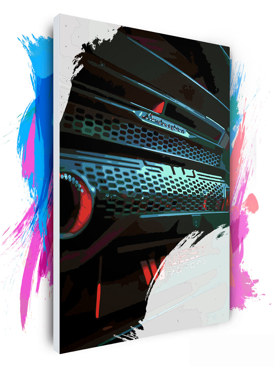 Картина по номерам на холсте Lamborghini Huracan Sto Вид сзади, 50 х 80 см