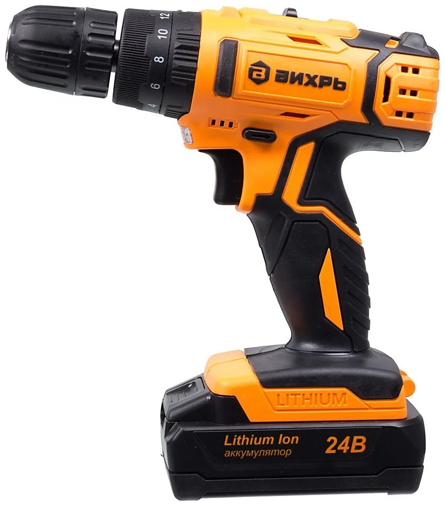 Дрель-шуруповерт аккумуляторная Вихрь ДА-24Л-2к аккумуляторная