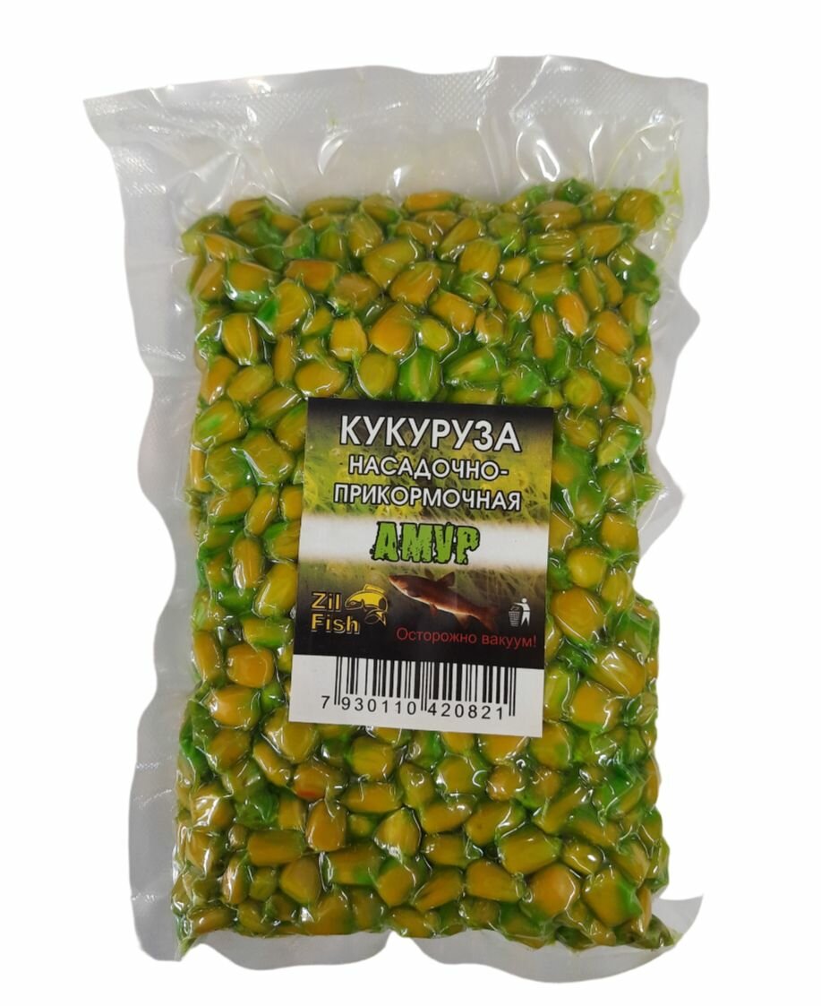 Кукуруза "Амур" насадочно-прикормочная в вакууме Zil Fish для рыбалки, 500гр