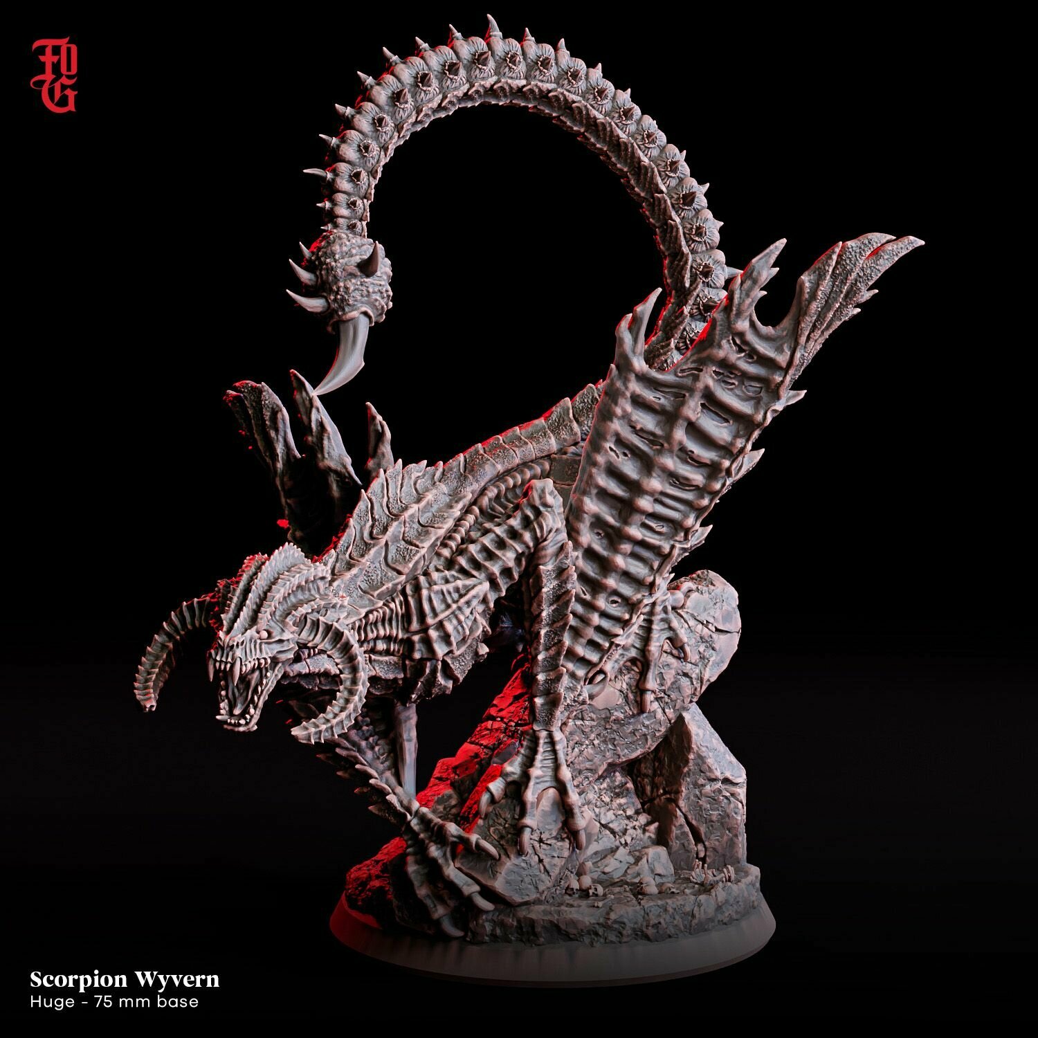 Миниатюра D&D 'Виверна-скорпион' масштаб 32 мм (DnD, Dungeons & Dragons, ДнД, Подземелья и Драконы, Pathfinder)