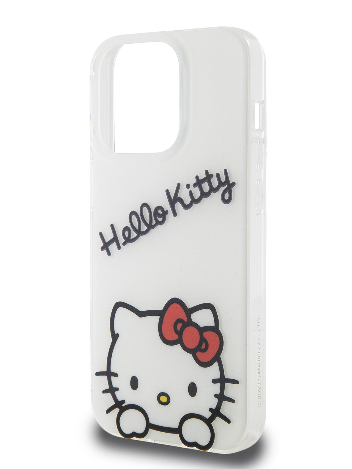 Hello Kitty для iPhone 15 Pro чехол Crossbody PC/TPU Dreaming Kitty + PU Strass strap Hard White