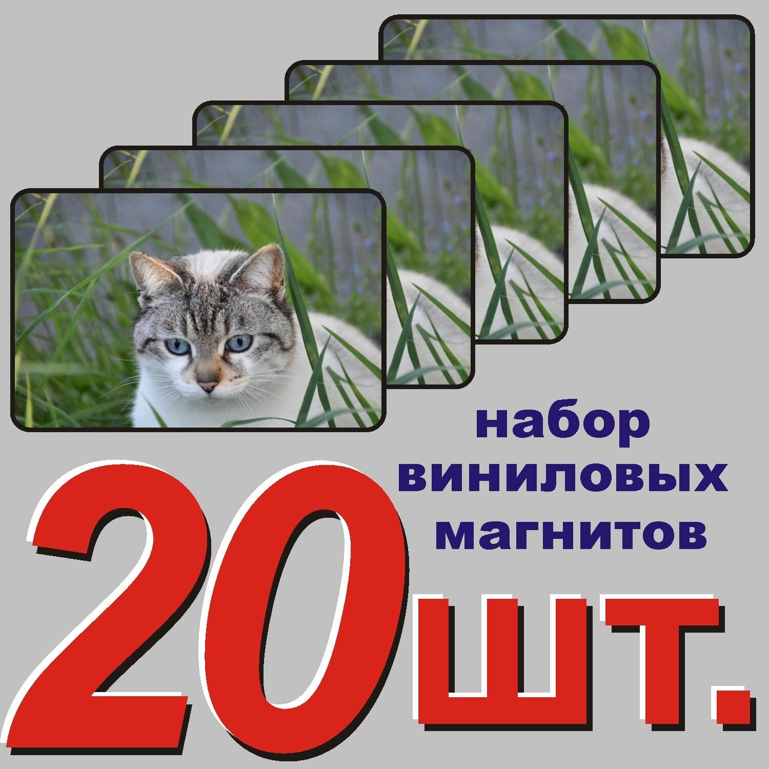 Магнит на холодильник "Котики" 20 шт.