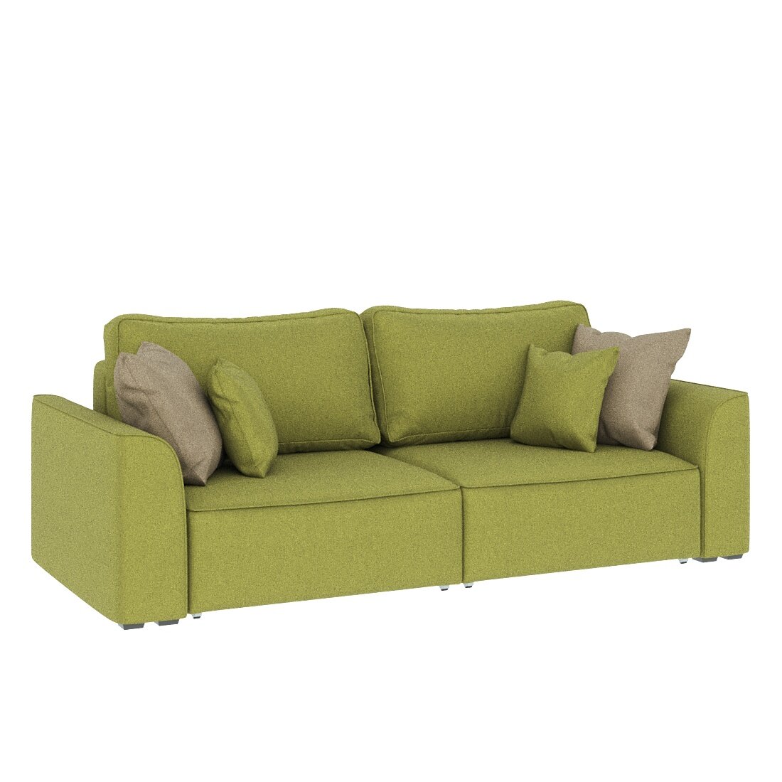 Диван-еврокнижка Сиэтл в рогожке Дрим грин и ДЛГ