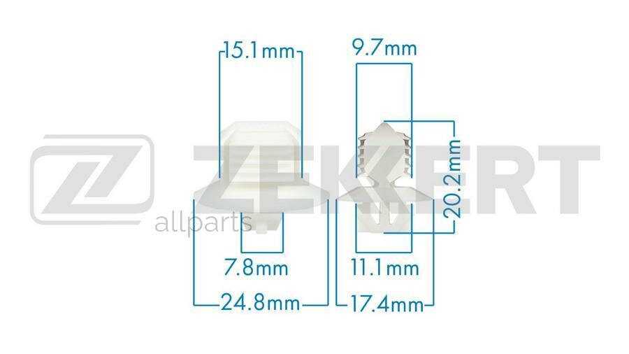 ZEKKERT BE-2906 Клипса крепёжная VAG (миним. кол-во заказа 10 шт)