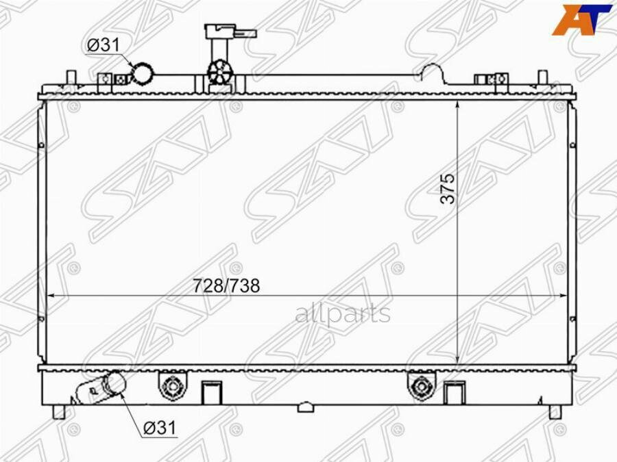 SAT MZ0005 Радиатор Mazda 6 02-08 / Atenza 02-07