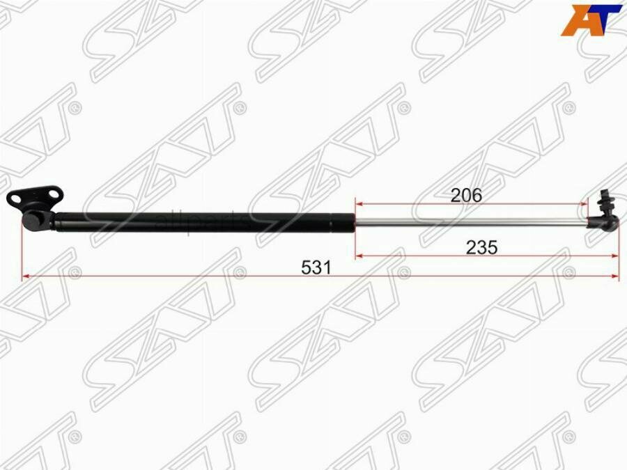 SAT ST-68960-69016 Амортизатор крышки багажника Toyota Land Cruiser (J100) 98-07 / Lexus LX 98-07 (Слева)