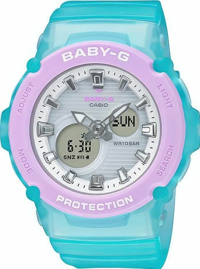 Наручные часы CASIO, розовый, бирюзовый