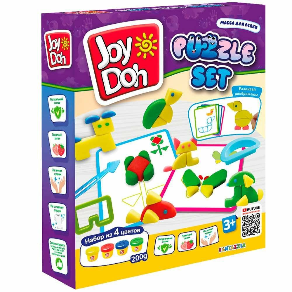 Набор для лепки Joy Doh "Puzzle Set", аксессуары, 4 баночки с массой (PUZZ-200 pot)